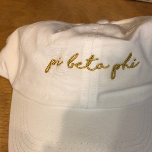 Pi Beta Phi Handwriting Script Sorority Baseball Cap Custom
