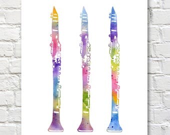 Clarinet wall art | Etsy