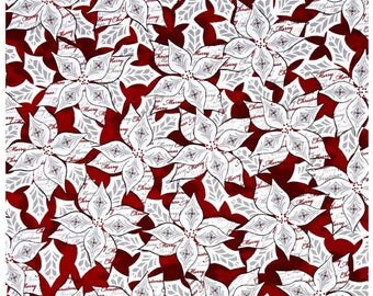 Poinsettia fabric | Etsy