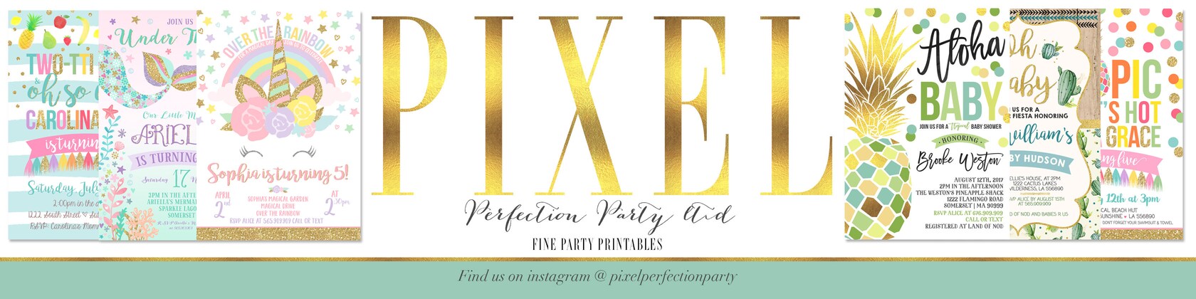 Printable Custom Invitations and Party by PixelPerfectionParty