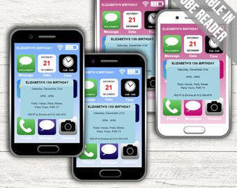 Phone invitation | Etsy