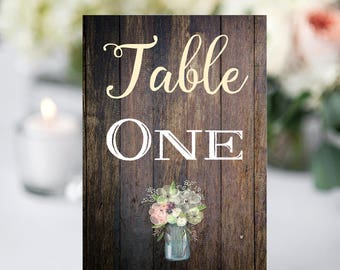 Rustic table numbers | Etsy