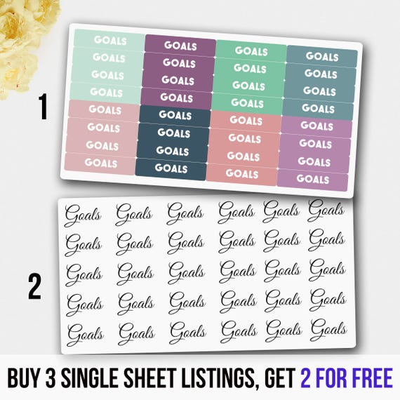Goals Stickers Goal Reminder Stickers Bar Stickers Week