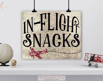 In flight snack sign | Etsy