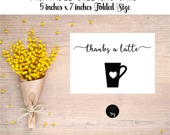 Thanks a latte gift tags JPG vector eps pdf Thank you tag
