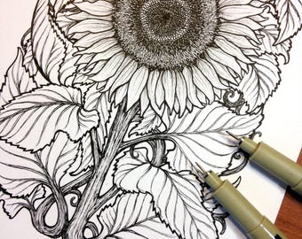 Sunflower pen | Etsy