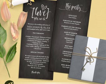 Chalkboard program | Etsy