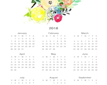 Colorful calendar | Etsy