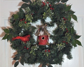 Birdhouse wreath | Etsy