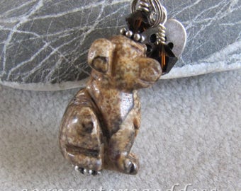 Chocolate lab / labrador retriever dog figurine