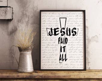 Jesus paid it all | Etsy