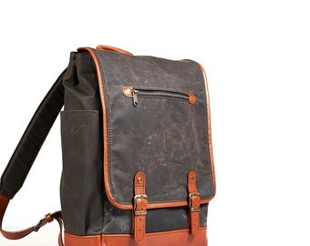 Handmade waxed canvas and leather bags backpacks. by InnesBags