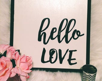 Hello love sign | Etsy