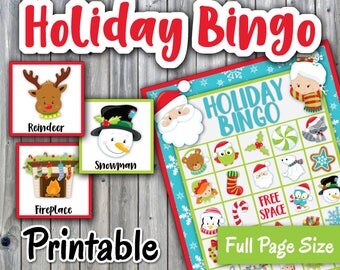 Christmas Bingo Game Printable Preschool and Kindergarten