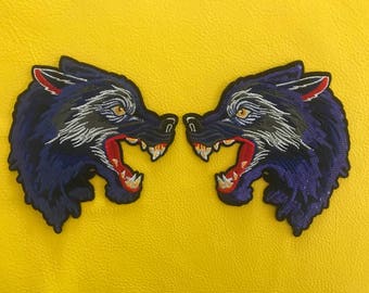 HUGE Rampant Iron Armored Wolf Heraldic Heraldry Iron on