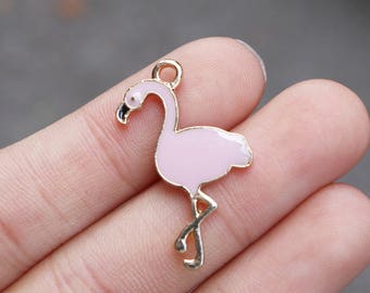Pink flamingo charm | Etsy