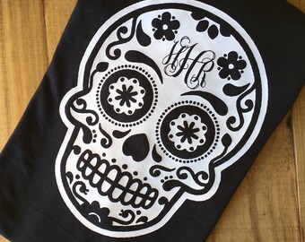 Sugar skull monogram | Etsy