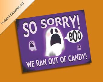 Halloween candy sign | Etsy