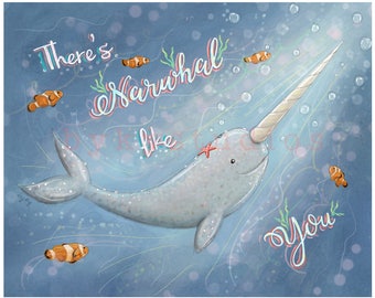 Narwhal print | Etsy