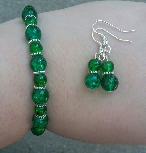Ever Green Holiday Jewelry Set Green Bead Jewelry Green