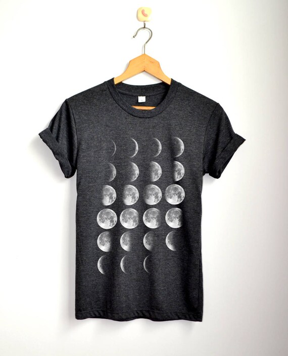 Moon Phase T-Shirts Moon T-Shirt Full Moon Top High Quality
