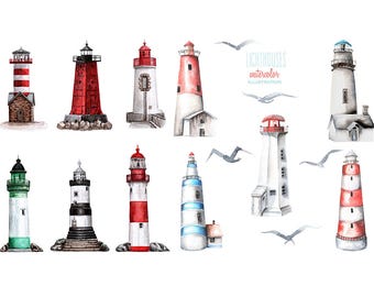 Lighthouse clip art | Etsy