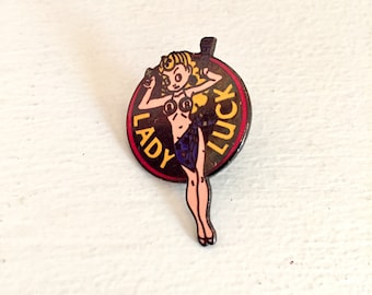 Lady Luck Burlesque Pin Up Gambling Hot Rod Lowbrow Parchment