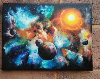 Space painting | Etsy
