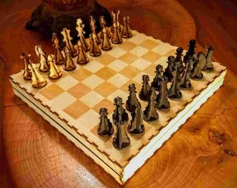 Engraved chess board | Etsy