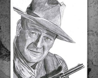 John wayne drawing | Etsy