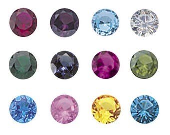 Birthstone Stone Necklace. Tumbling stones. Sterling Silver.