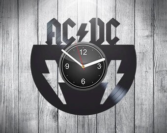 Ac dc vinyl clock | Etsy