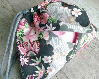 PATTERN Crochet Striped Spiral Tube Bag Purse Drawstring Pom