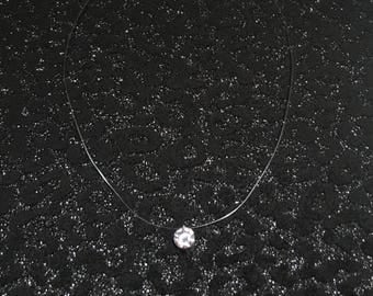 Floating Bead Invisible Necklace illusion necklace purple art