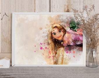 Princess watercolor | Etsy