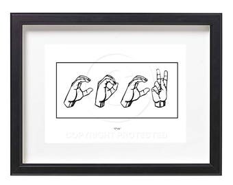 Sign language poster | Etsy