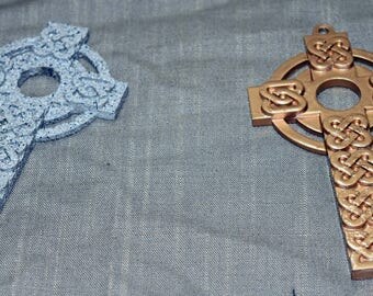 Celtic Cross with Rose and Vines Cross Stitch Pattern