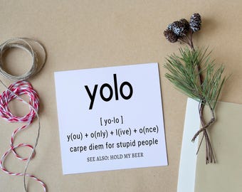 Yolo poster | Etsy