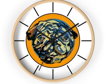 Pug clock | Etsy