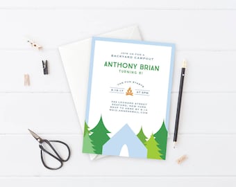 Camping invite | Etsy