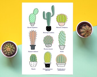 Cactus print | Etsy