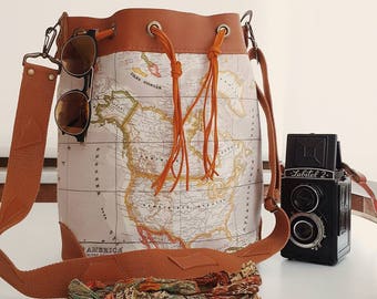 World Map Prints Backpack/Atlas Large