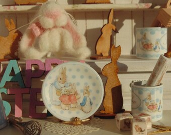 Tea Time for Peter Rabbit Dollhouse Miniature Mug & Saucer