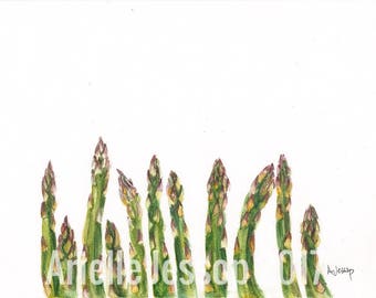 Asparagus painting | Etsy