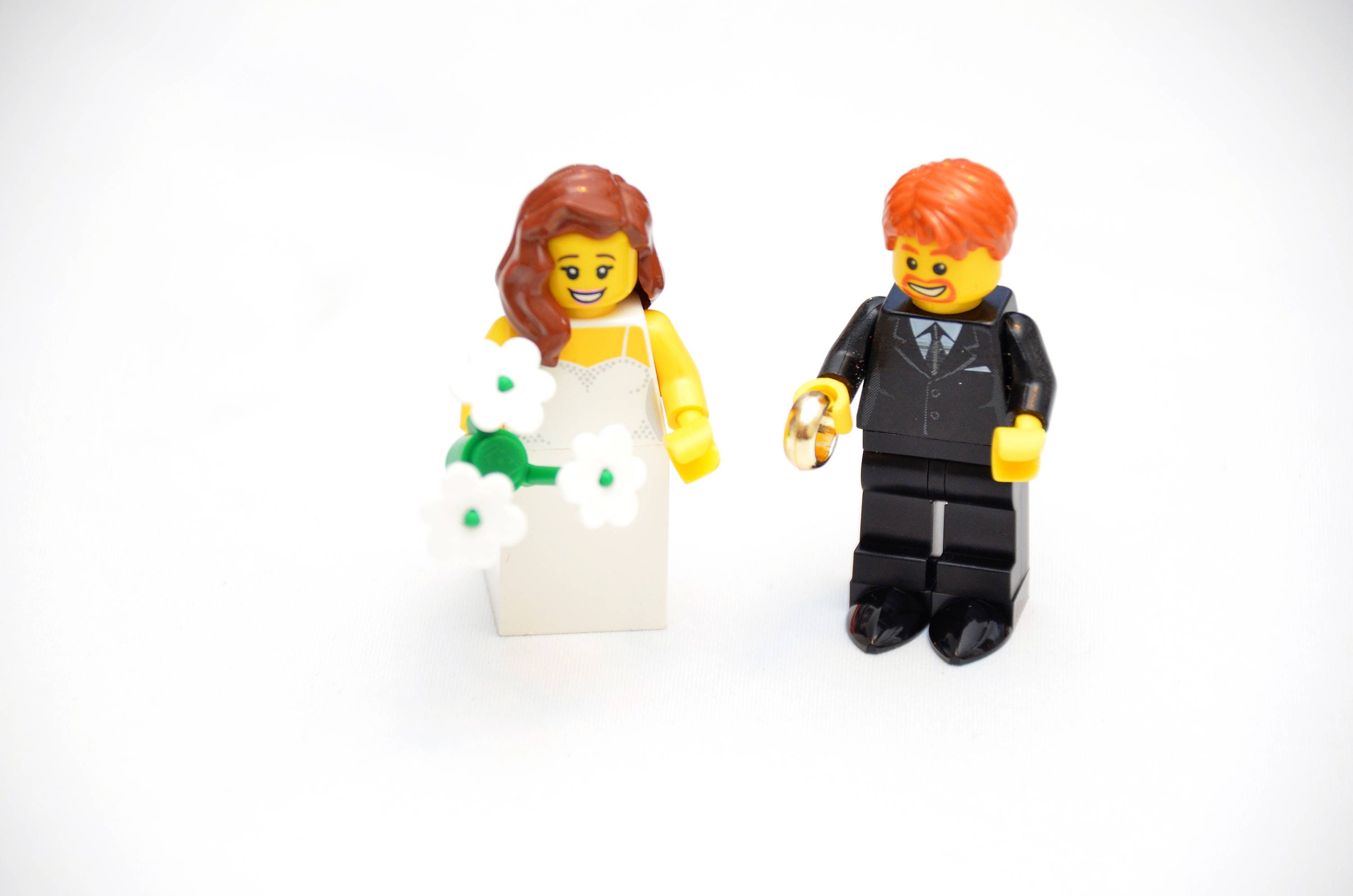 Custom Lego Minifigure Bridal Couple Wedding Lego Bride