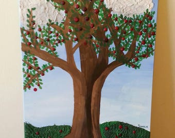 Apple tree painting | Etsy