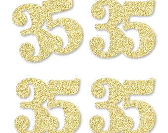 Gold glitter number | Etsy