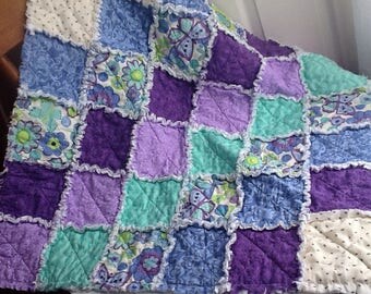 Purple rag quilt | Etsy
