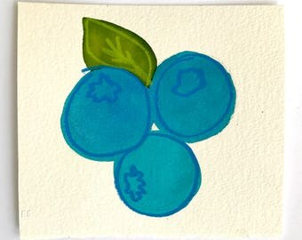 Blueberry painting | Etsy