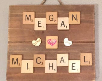 Scrabble name sign | Etsy